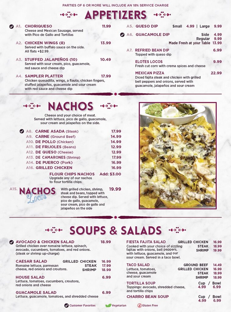 Our Menu | Mexican Food in New Iberia, LA Comida